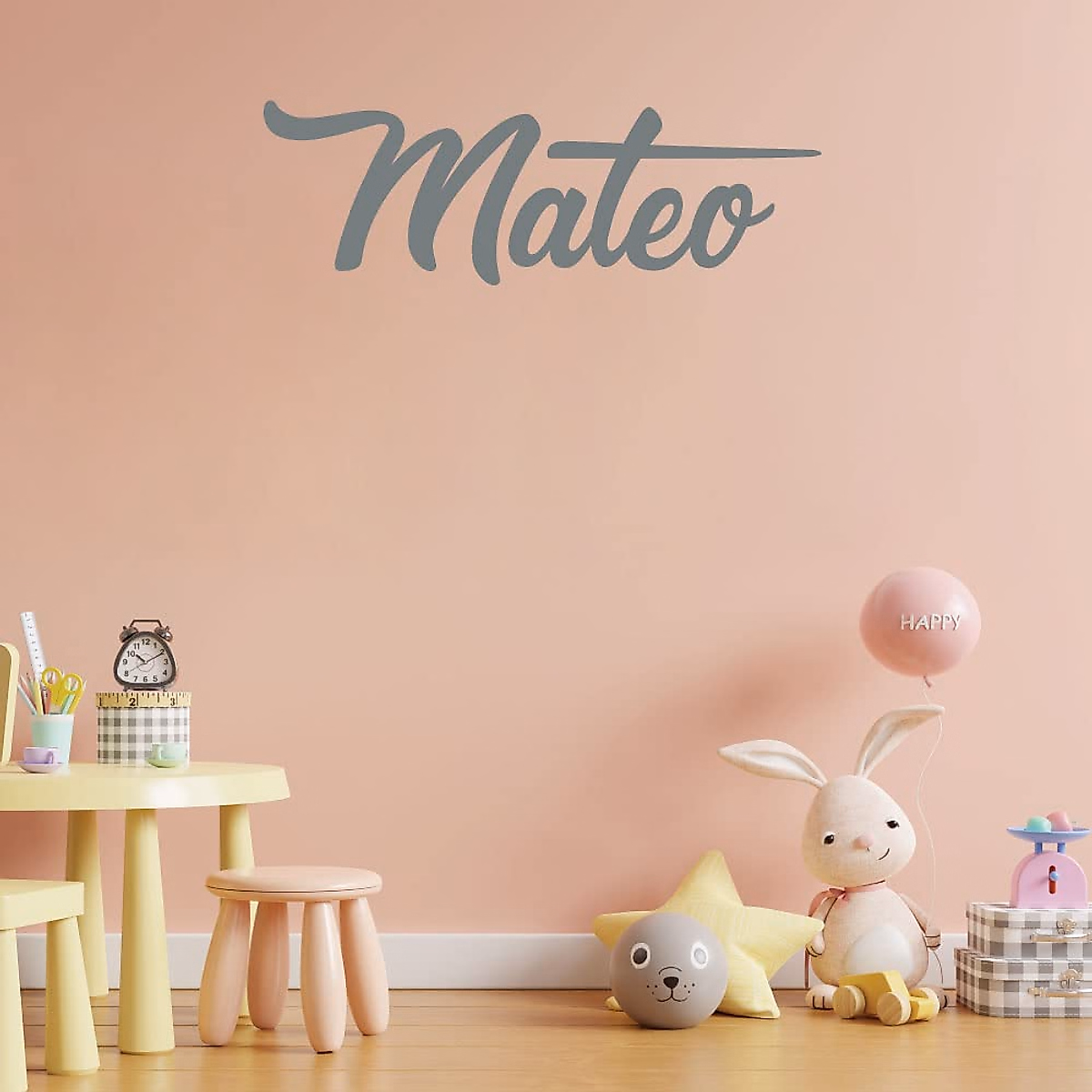 Personalized Name Nursery Wall Decal Vinyl Sticker | Multiple Font Options | Custom Kids Room Décor | Bedside Decals | Children’s Room | Car | Laptop