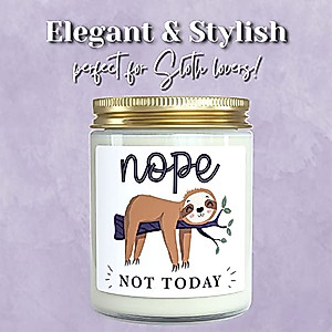 Wishmead Sloth Gifts for Women - Lavender Candle - Sloth Gifts for Girls Sloth Decor - Get Well Soon Gifts for Women - Gift Basket for Women - Funny Gifts for Women Mom