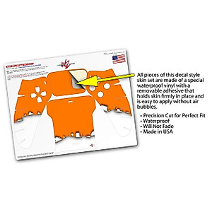 WraptorSkinz Skin Wrap compatible with Sony PS5 DualSense Controller Ripped Colors Orange White (CONTROLLER NOT INCLUDED)