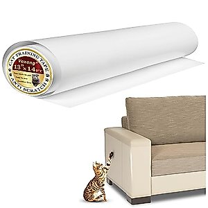 Vexong Cat Scratching Pads Deterrent Tape 13" x 14FT Furniture Protectors from Cats Transparent Self-Adhesive Pet Training Tape for Furniture Couch Door NOT for Leather…