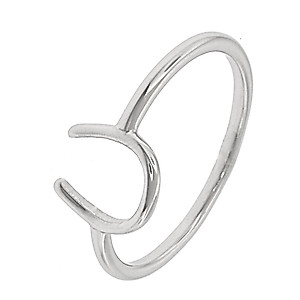 Heartbeat Sterling Silver Lucky Horseshoe Ring (6)