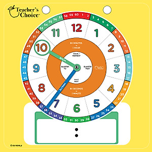 Teacher's Choice Dry Erase Educational Teaching Clock | Large Demonstration Teaching Time Clock with Erasable Writing Surface