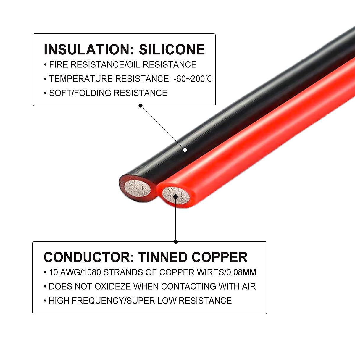 10 AWG XT60 Female to Solar Connector Cable, XT60 Extension Cable Silicone Wire for Lipo Battery Pack, Portable Power Station & Solar Generator (50 FT)