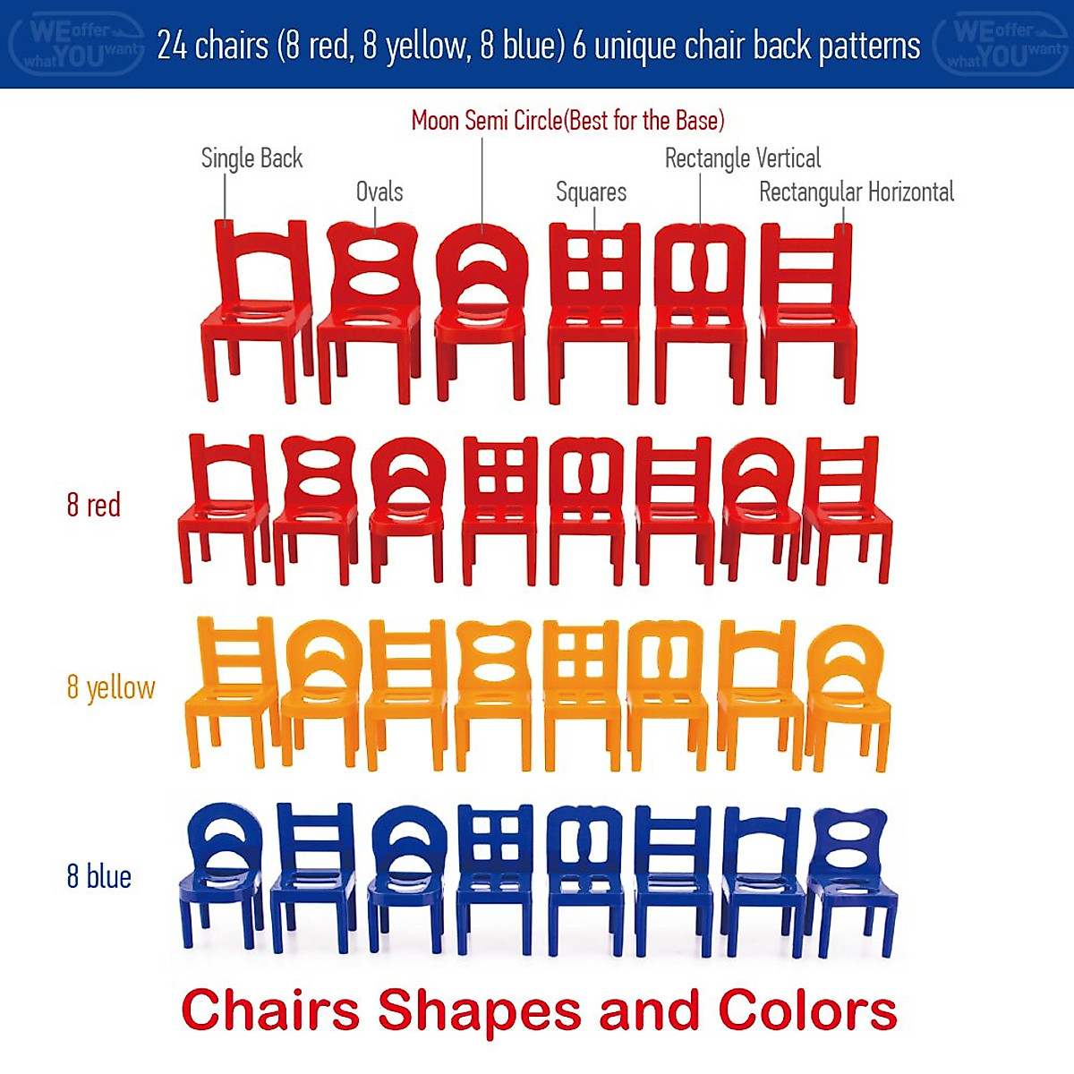 WEofferwhatYOUwant Chairs and Ladders Family Game - Stacking Balance Game. 44 Individual Pieces