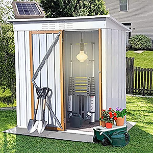 AKASAKI Solar Shed Light, Outdoor Garden Storage Cabin Workshop Garage Patio, Warm White, Day Night Use