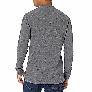 Amazon Essentials Men's Regular-Fit Long-Sleeve Waffle Henley Shirt, Charcoal, X-Large