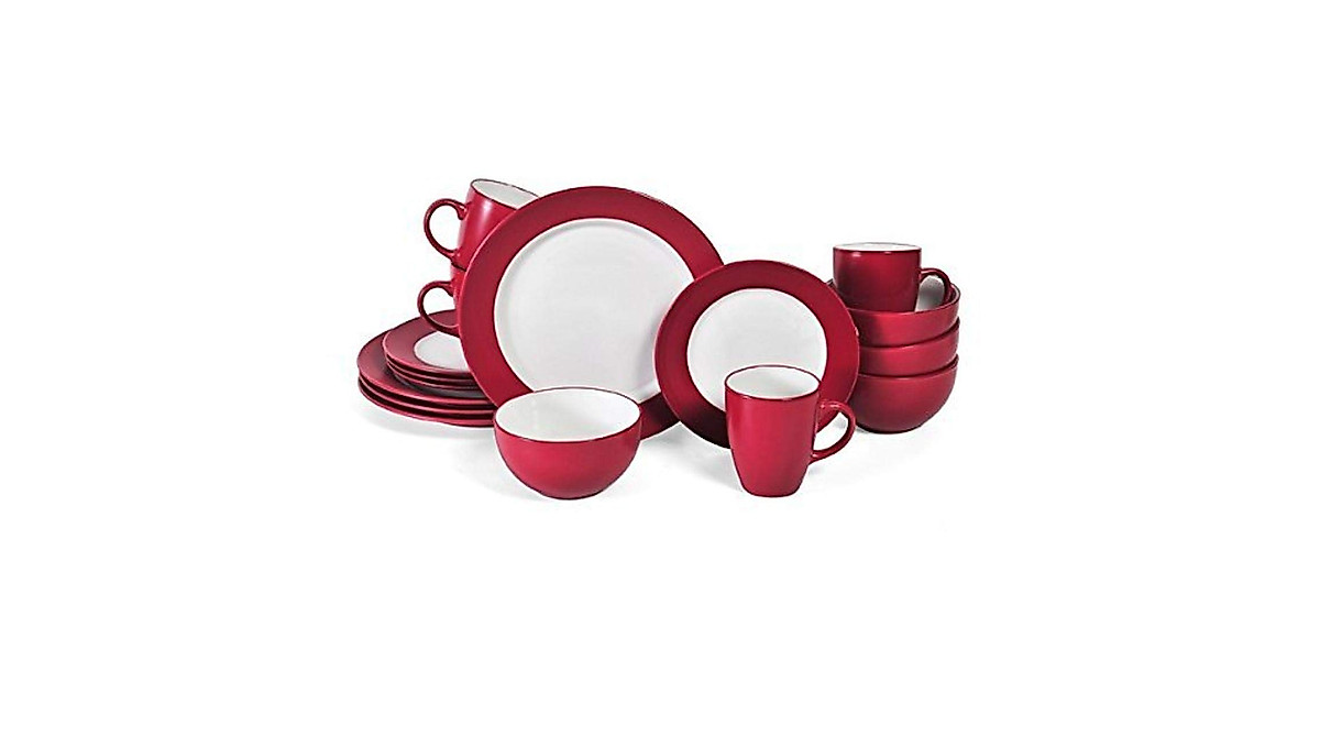 Pfaltzgraff Harmony Red 16-Piece Dinnerware Set for Elegant Dining
