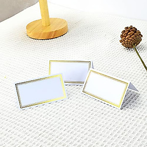 135 Pack place cards with Gold Foil Border Seating Place Cards for table setting table Weddings,Banquets,Dinner Parties,Name Cards