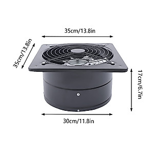 12 inch Ventilation Extractor Fan, 125W 2800r/min Exhaust Fan 110V 60Hz Low Noise Industrial Metal Axial Exhaust Commercial Air Blower Fan for Shop, Home Attic and Garage Ventilation Purposes