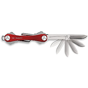 KeySmart Mini Knife - Keychain Pocket Knife, Compact Folding Boc Cutter with Stainless Steel, Add-On Accessory (Silver)
