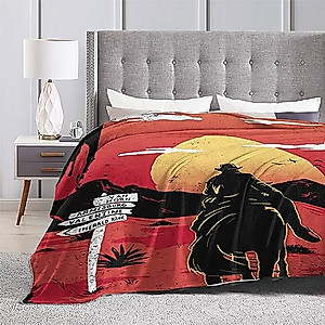 Dead Redemption 2 Blanket Super Soft Cozy Warm Fleece Throw Blanket Fluffy Plush Lightweight Bedding Quilts for All Season Bed Sofa Couch 80"x60" Large for Men Women