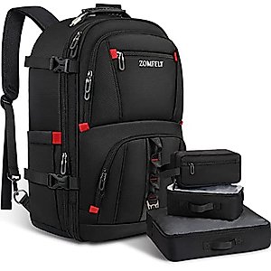ZOMFELT Carry On Backpack, Travel Backpack for Men, 45L Flight Approved backpack with 3 Portable Packing Bags, 17.3 Inch Laptop Backpack, College Daypack, Water Resistant Business Weekender Bag