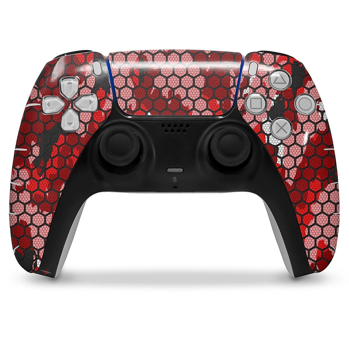 WraptorSkinz Skin Wrap compatible with Sony PS5 DualSense Controller HEX Mesh Camo 01 Red Bright (CONTROLLER NOT INCLUDED)