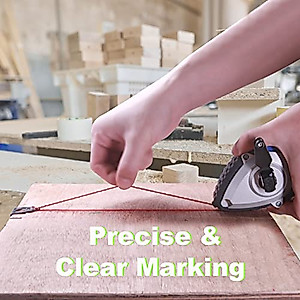 ARTCOLO Chalk Reel kit - Six Gear Quick Retrieval Chalk Lines,100ft Line Included in Chalk Box,4oz Red Chalk Powder,Wire Box is Made of Aluminum