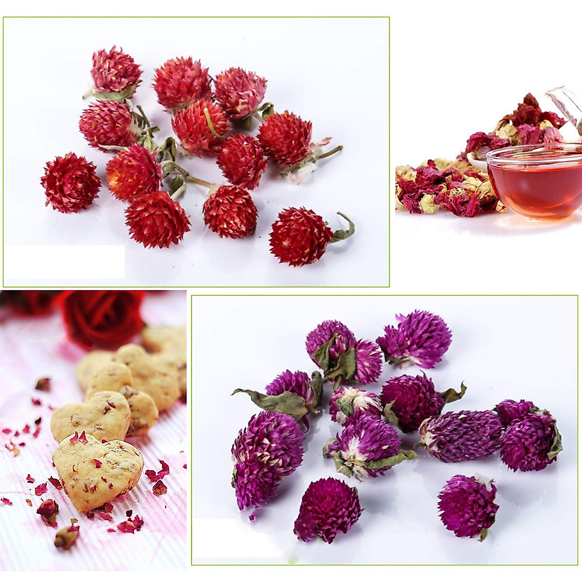PNANA Dried Flowers- Edible Herbs Bulk of Lavender Buds, Rosebud, Jasmine, Chamomile, for Bath Bomb, Candle, Soap Making Kit