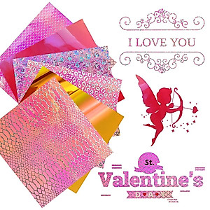 Primst Self Adhesive Holographic Permanent Vinyl Roll,12" X 10", 6 Vinyl Sheets Craft Vinyl for Cricut,Decal,Signs,Stickers