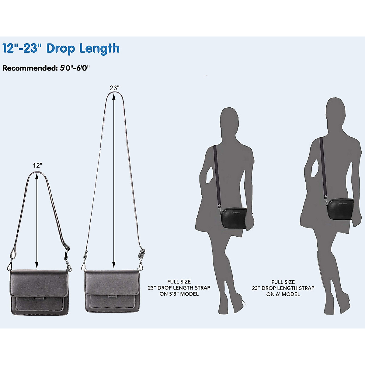 SeptCity Purse Strap Replacement, Genuine Leather Adjustable Crossbody Shoulder Straps For bags1.8 CM Width