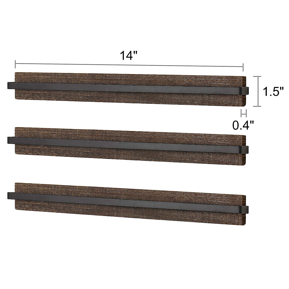 Mkono Wood Sunglasses Storage Organizer Wall Mounted Rustic Eyeglasses Display Holder Eyewear Glasses Hanging Rack for Entryway Living Room Bedroom, 3 Pack, Brown