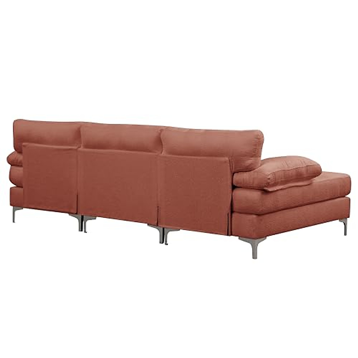 Casa Andrea Milano Luxury Modern Large Boucle L-Shape Sectional Sofa, with Extra Wide Chaise Lounge Couch