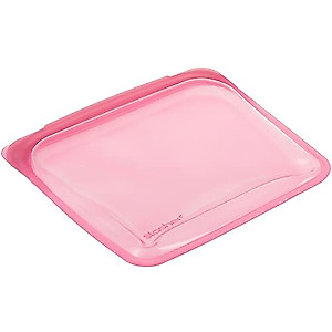 Stasher Reusable Silicone Storage Bag, Food Storage Container, Microwave and Dishwasher Safe, Leak-free, Sandwich, Hibiscus