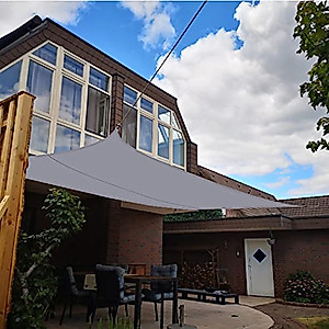 Errzom 7' X 7' Square Sun Shade Sail Canopy - UV Resistant Windproof, Waterproof, Super Durable, Patio Shades Sun Blocking for Patio Yard Backyard Light,Brown