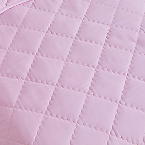Pink Quilted Toddler Bedding Set 4 Pieces Summer Toddler Bed Quilt Set Includes Toddler Size Bedspread, Flat Sheet, Fitted Sheet and Pillowcase