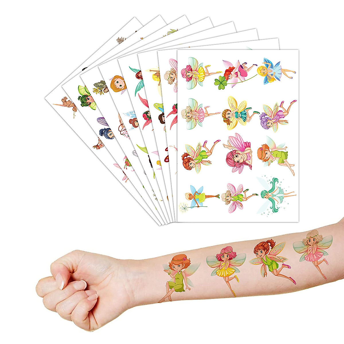 Fairy Tattoos Birthday Party Supplies Decorations Party Favors 96PCS Tattoos Stickers Cute Kids Girls Boys Gifts Classroom School Prizes Themed Christmas