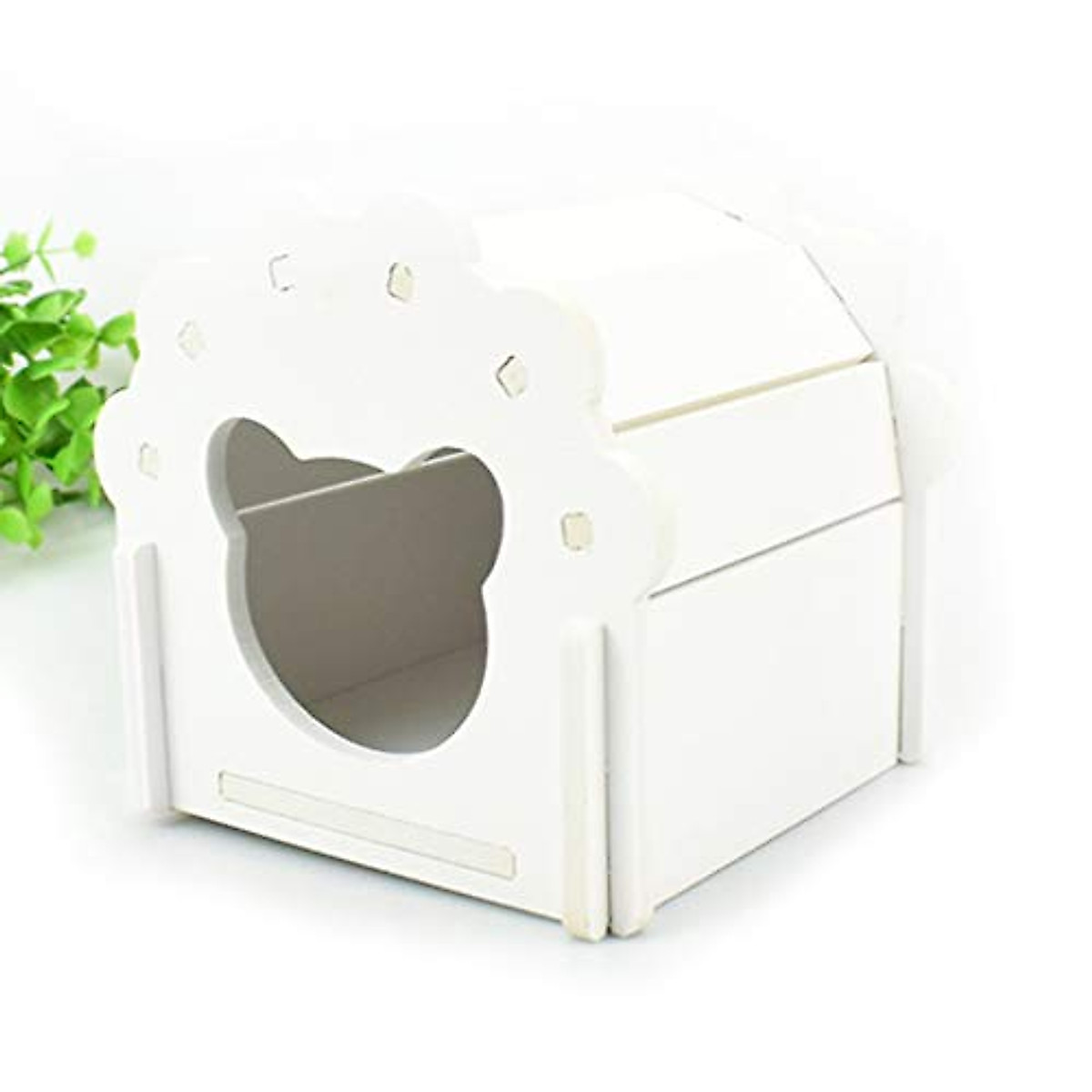 balacoo Hamster Wooden Hideout House Guinea Pig DIY Hideaway Hut Exercise and Climbing Toys for Bunny,Ferrets Chinchillas 2Pcs