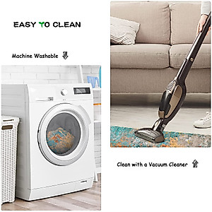 Lahome Modern Abstract Area Rug - 2x3 Small Washable Colorful Kitchen Rug Soft Entryway Mat, Non Slip Contemporary Indoor Accent Carpet for Bathroom Sink Family Living Room Bedroom Door Hall