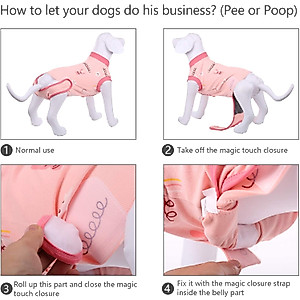 IDOMIK Dog Recovery Suit After Surgery,Breathable Dog Surgery Recovery Suit for Female Male Dogs Cats,Dog Surgical Onesie for Spay Neuter Surgery,E-Collar Cone Alternative Anti-Licking Abdominal Wound