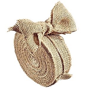 Idiy Natural Burlap Ribbons (1.5" Wide, 10 Yards) - No Wire, 100% Jute - Great for DIY Crafts and Projects, Gift Wrapping, Wedding Decoration, and More!