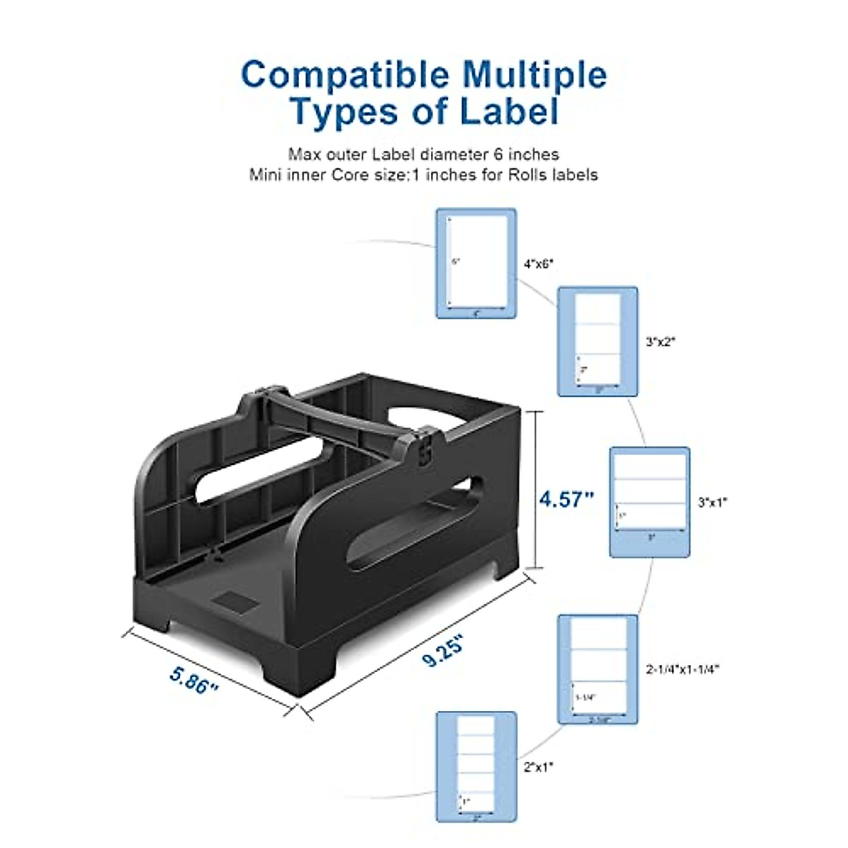 POLONO Label Printer, PL420 4x6 Thermal Printer, High-Speed Shipping Label Printer, Commercial Direct Thermal Printer, Label Holder, Thermal Label Holder for Fan-Fold and Roll Labels