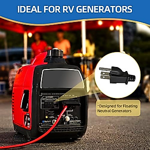 2 Pack Neutral Ground Bonding Plug for Portable Inverter Generator-Camper for Open Ground Error, Grounding Plug Surge Protector Generator with Floating Neutral on RV Plug, Generator Grounding Kit