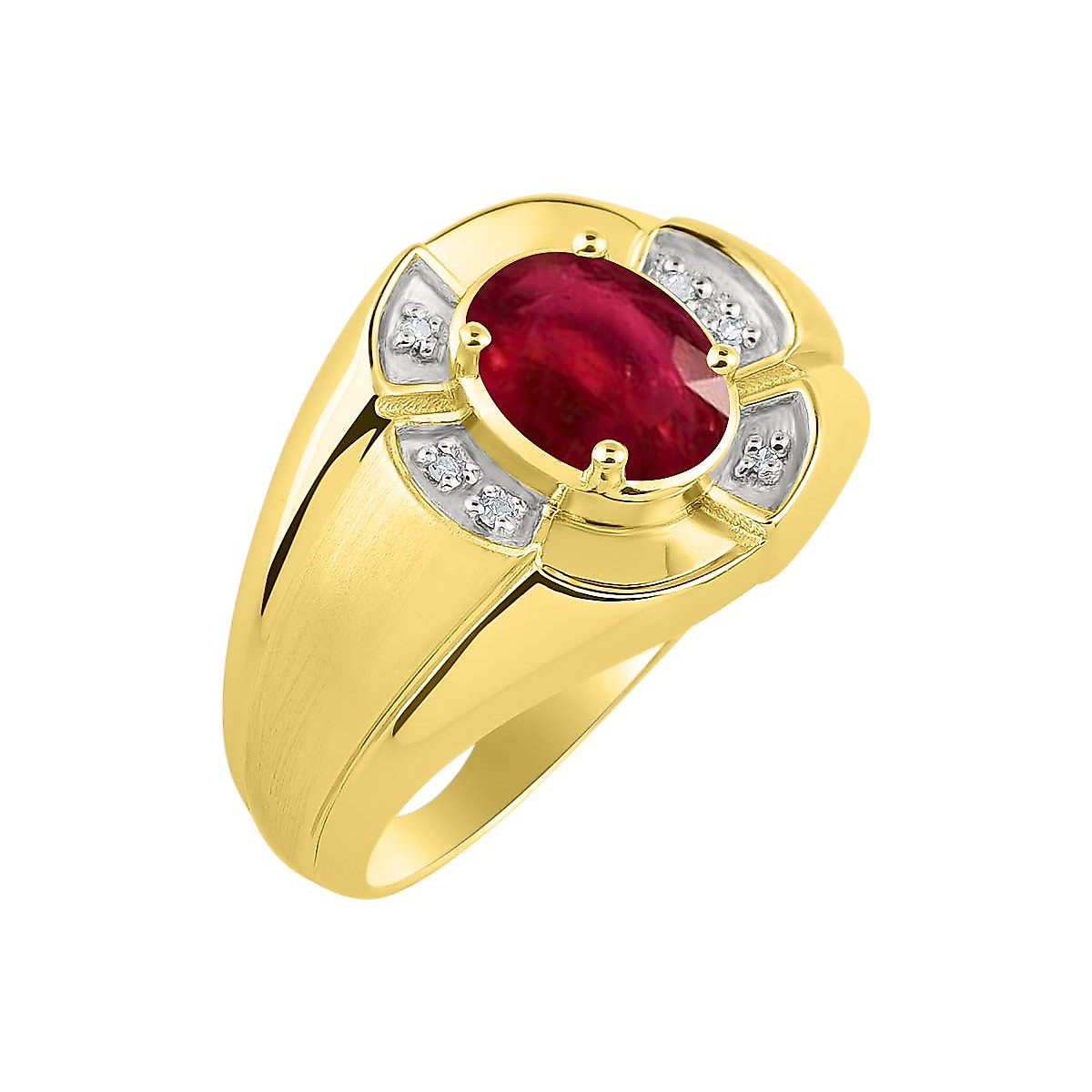 Rylos Simply Elegant Beautiful Red Ruby & Diamond Ring - July Birthstone*