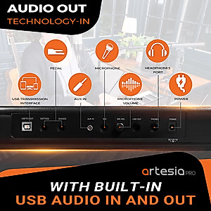 Artesia PE-88 Arranger Keyboard Piano with Full Size Velocity Sensitive Keys - 88 Key Semi-Weighted Keyboard Workstation - Portable Electric Piano Keyboard with 137 Voices & 100 Backing Track Styles