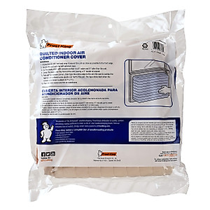 Frost King, Large, fits units up to 20" x 28" AC11H Indoor Quilted 2-Piece Standard Air Conditioner Cover, 20in Wide x 28in Long, Beige