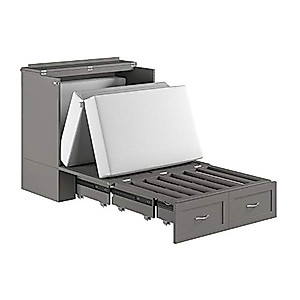 AFI Hamilton Murphy Bed Chest with Charging Station, Twin XL, Grey