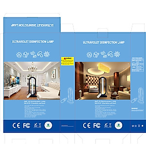 Uvo Lamp - Home Disinfection Device, Haloclean UV Bed Bugs, UV Light Sanitizer Wand, Ultraviolet Light with 3- Speed Timing and Remote Control, 38w 110v UV Lamp (Black*2)