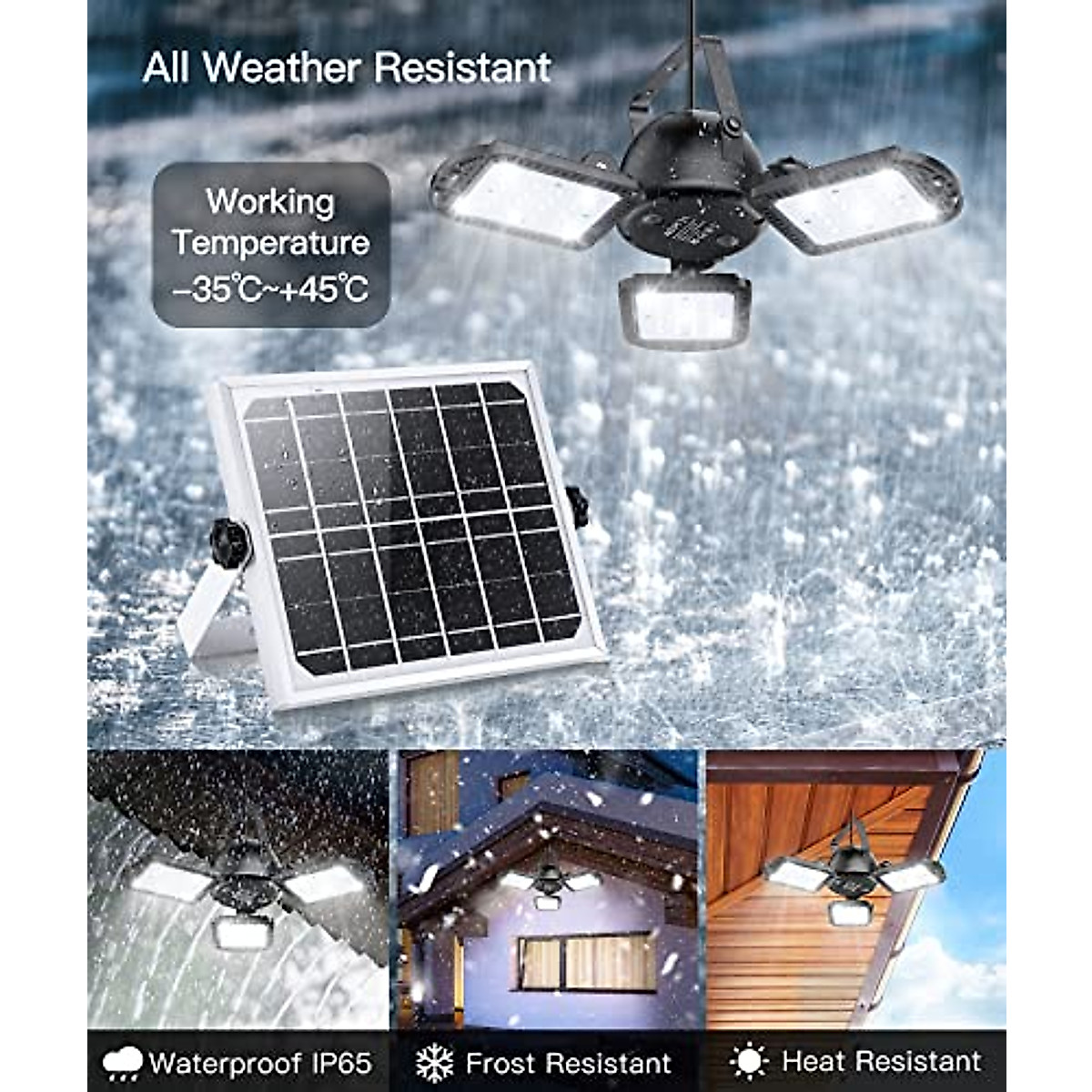 AGPTEK Solar Pendant Light Outdoor Indoor, Solar Powered Shed Light with USB Charging and Remote for Home Garage Barn Gazebo Patio Porch Storage Room