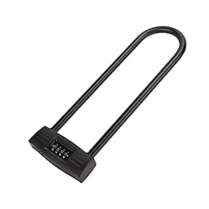 U Locks, Reliable Keyless High Strength 4 Digit Anti Theft Solid Black Lengthen Combination Lock for Electric Scooter for Bicycle for Motorcycle