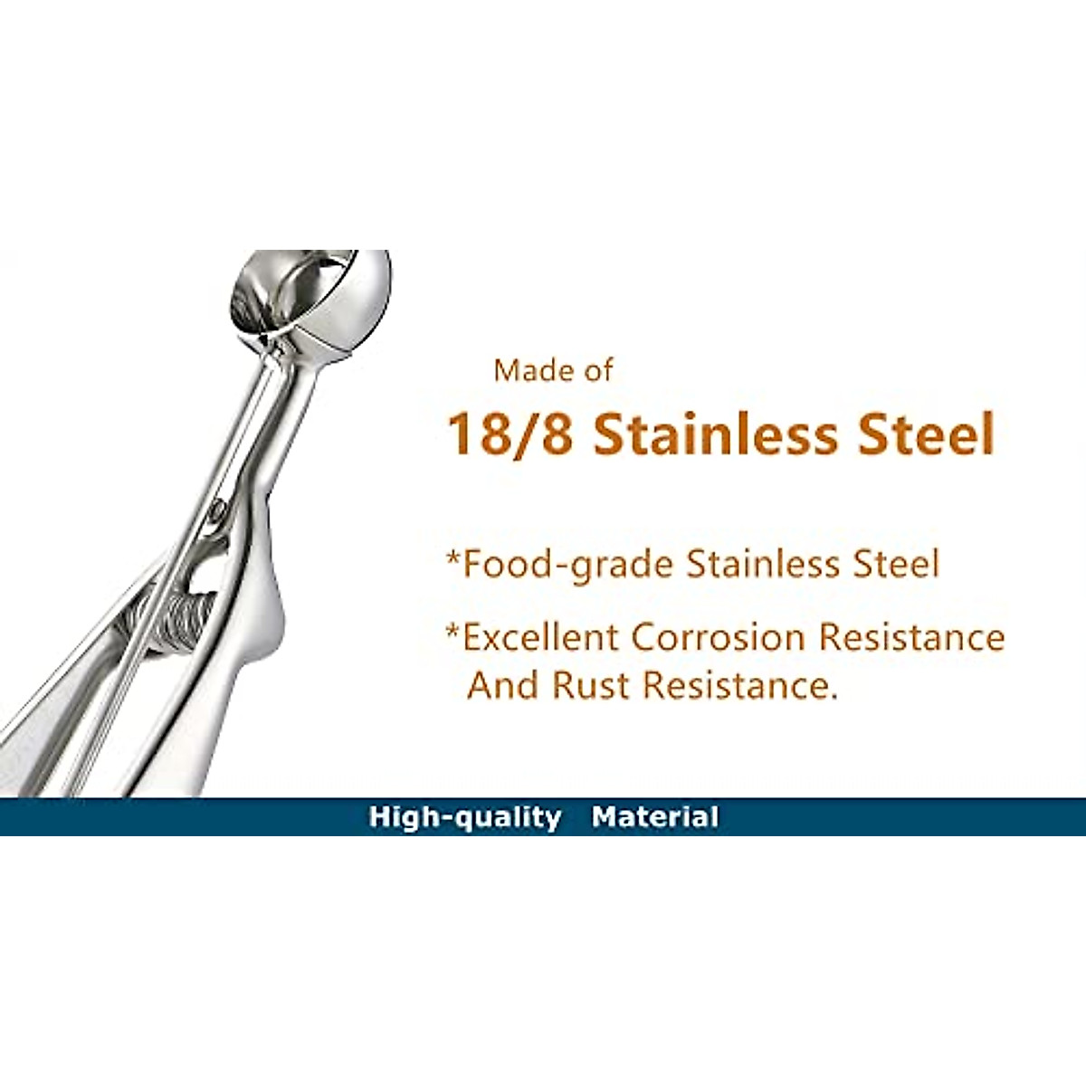 Solula Professional 18/8 Stainless Steel Medium Cookie Scoop, Size 40