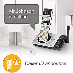 AT&T DECT 6.0 Expandable Cordless Phone with Answering System, Silver/Black with 3 Handsets