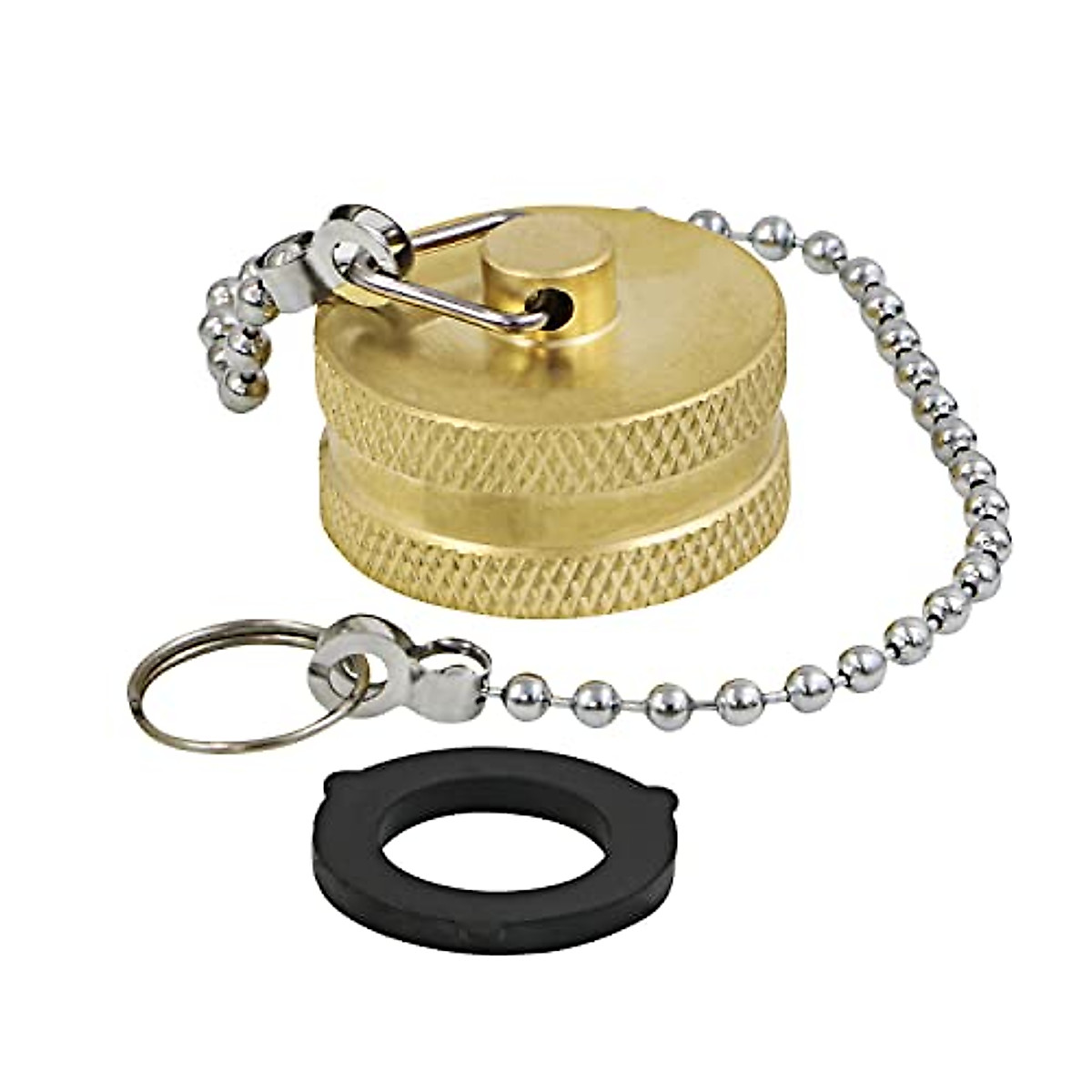 Supply Giant H69-56DX-10 Garden Hose Cap W/Chain & Washer, 3/4" FH, Brass 10 Pack