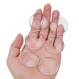 6 PCS Door Stopper Wall Protector Clear, Soft Rubber Door Knob Wall Shield, Reusable Door Handle Bumper Self Adhesive(Round)