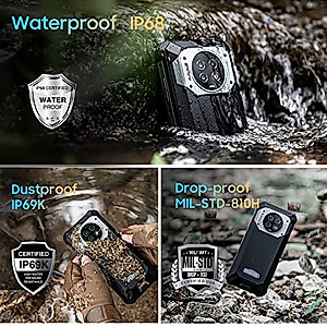 OUKITEL WP19 Rugged Smartphone Unlocked, 21000mAh Battery 8GB 256GB Android 12 Cell Phone, 64MP Camera 20MP Night Vision, 6.78" FHD+ Rugged Phone, Waterproof Mobile Phone Unlocked 4G Dual Sim OTG NFC