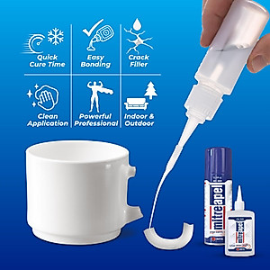 MITREAPEL Super CA Glue (3.5 oz.) with Spray Adhesive Activator (13.5 fl oz.) - Ca Glue with Activator for Wood, Plastic, Metal, Leather, Ceramic - Cyanoacrylate Glue for Crafting&Building (1 Pk)