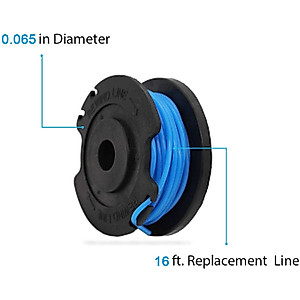 YUEFENG 8 Pack String Trimmer Replacement Spools 29252 Compatible with Greenworks 21332 21342 24V 40V 80V Cordless Trimmer with 16ft 0.065” Single Line + 2 Pack Spool Caps (8 Spools, 2 Caps)
