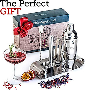 Mixology Bartender Kit: 9-Piece Bar Set Cocktail Shaker Set with Elegant Metal Stand
