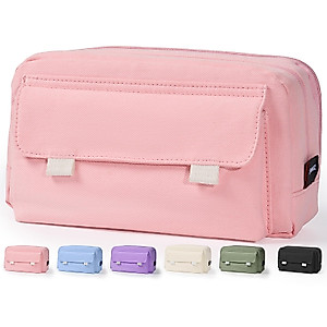 Sooez Large Capacity Pencil Case Pouch, Big Pencil Pouch Bag Box Organizer with 3 Compartment, Portable Pencil Bag Wide Opening, Aesthetic Pen Case, Pencil Cases for Girl Adult School College Supply