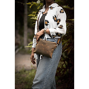 Satchel And Fable Leather Small Crossbody Bag for Women Designer Cell Phone Bag Wallet Purses Adjustable Strap Handbag for Ladies